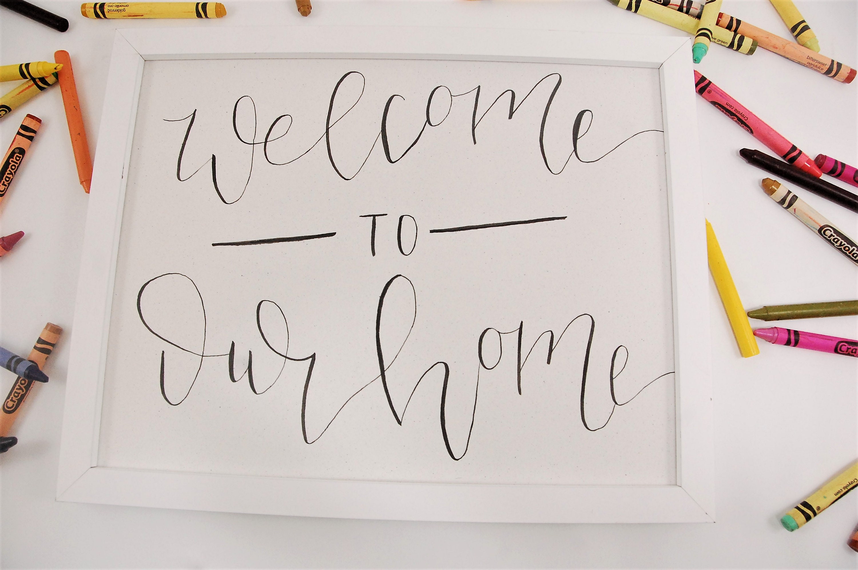 Hand Lettered Print welcome to Our Home - Etsy