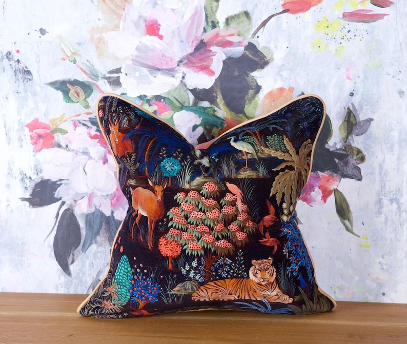 Pierre Frey Le Jardin Du Palais Velvet Pillow - Exotic Persian Gardens ...