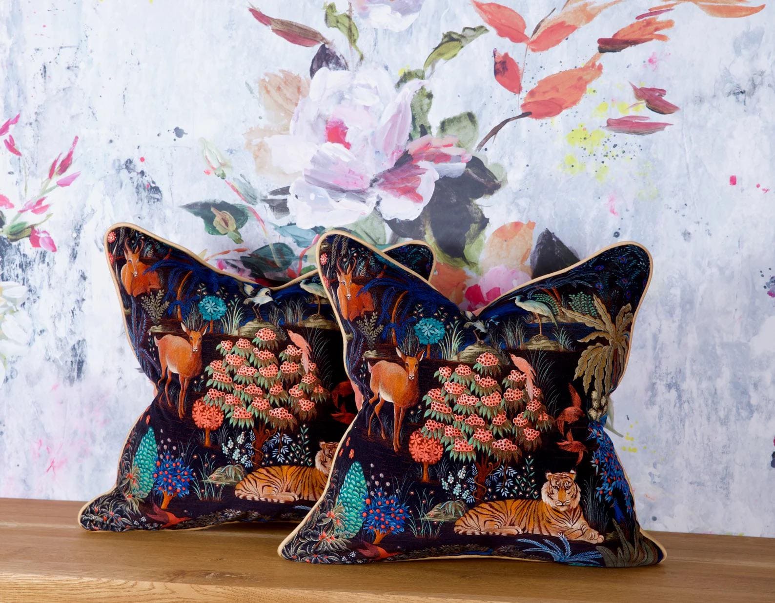 Pierre Frey Le Jardin Du Palais Velvet Pillow - Exotic Persian Gardens ...