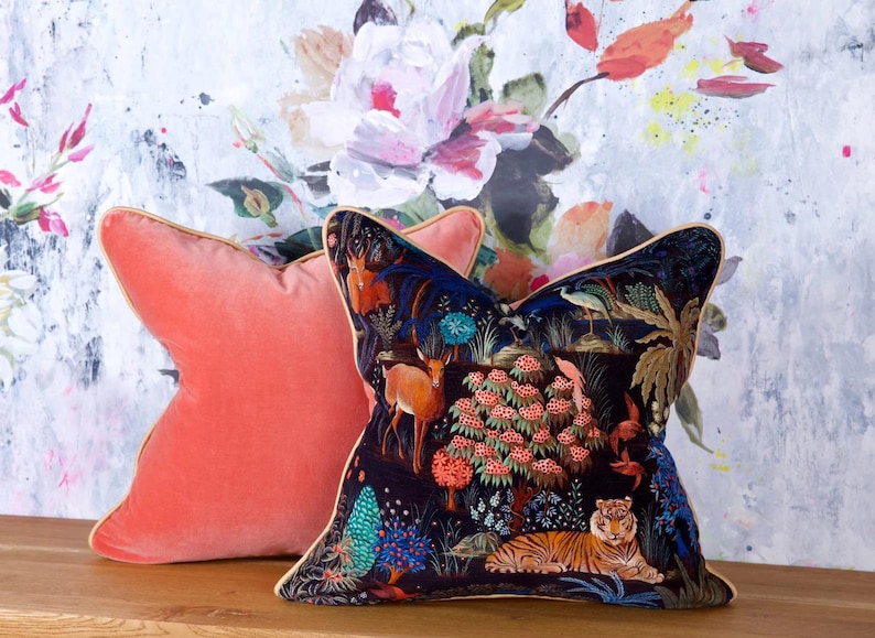 Pierre Frey Le Jardin Du Palais Velvet Pillow - Exotic Persian Gardens ...