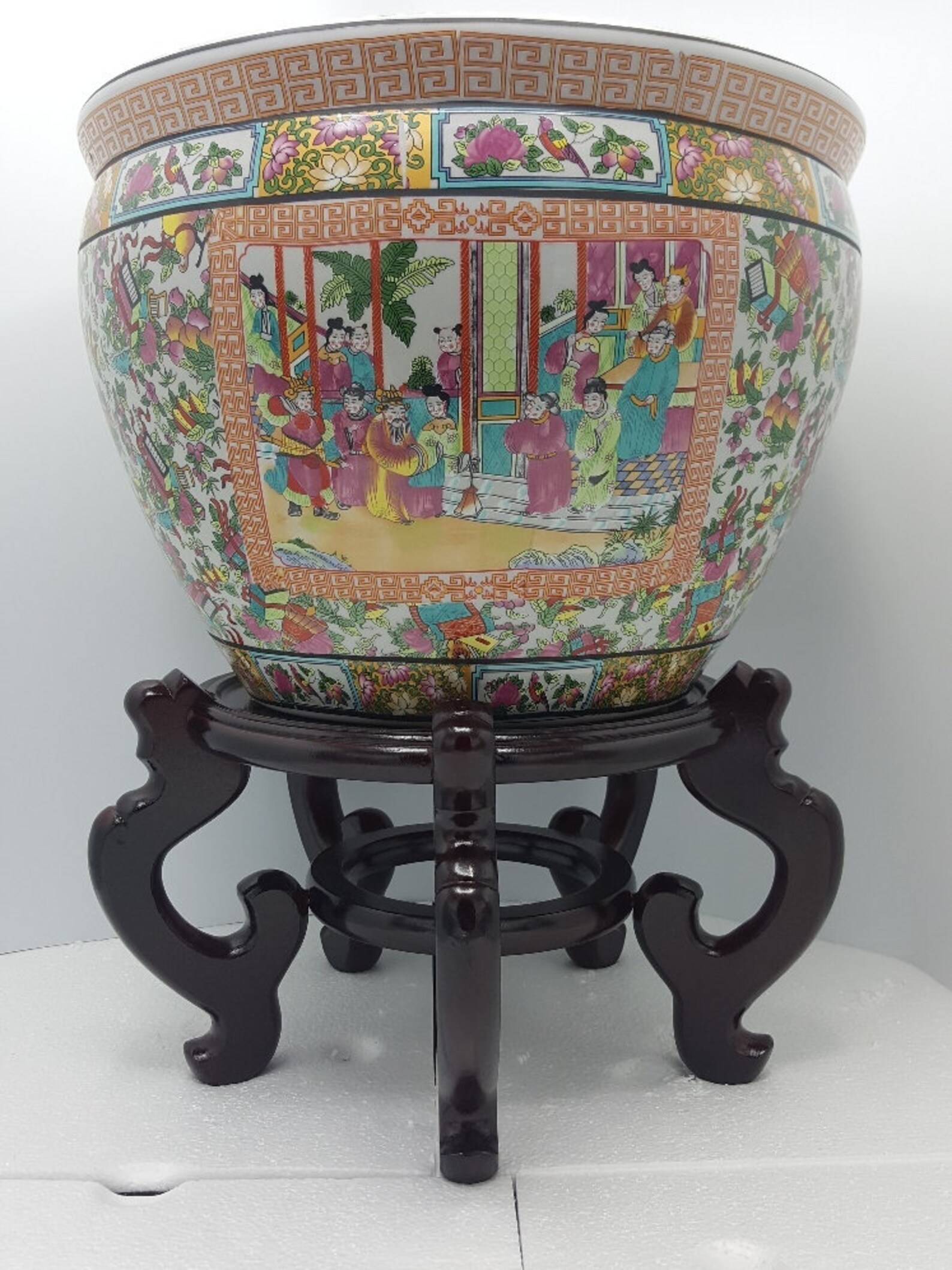 Chinese Rose Medallion Porcelain Fishbowl Planters With Coy - Etsy