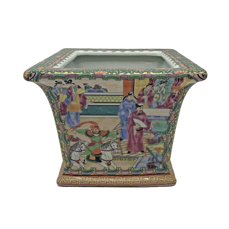 Oriental Rose Medallion Cachepot - Etsy