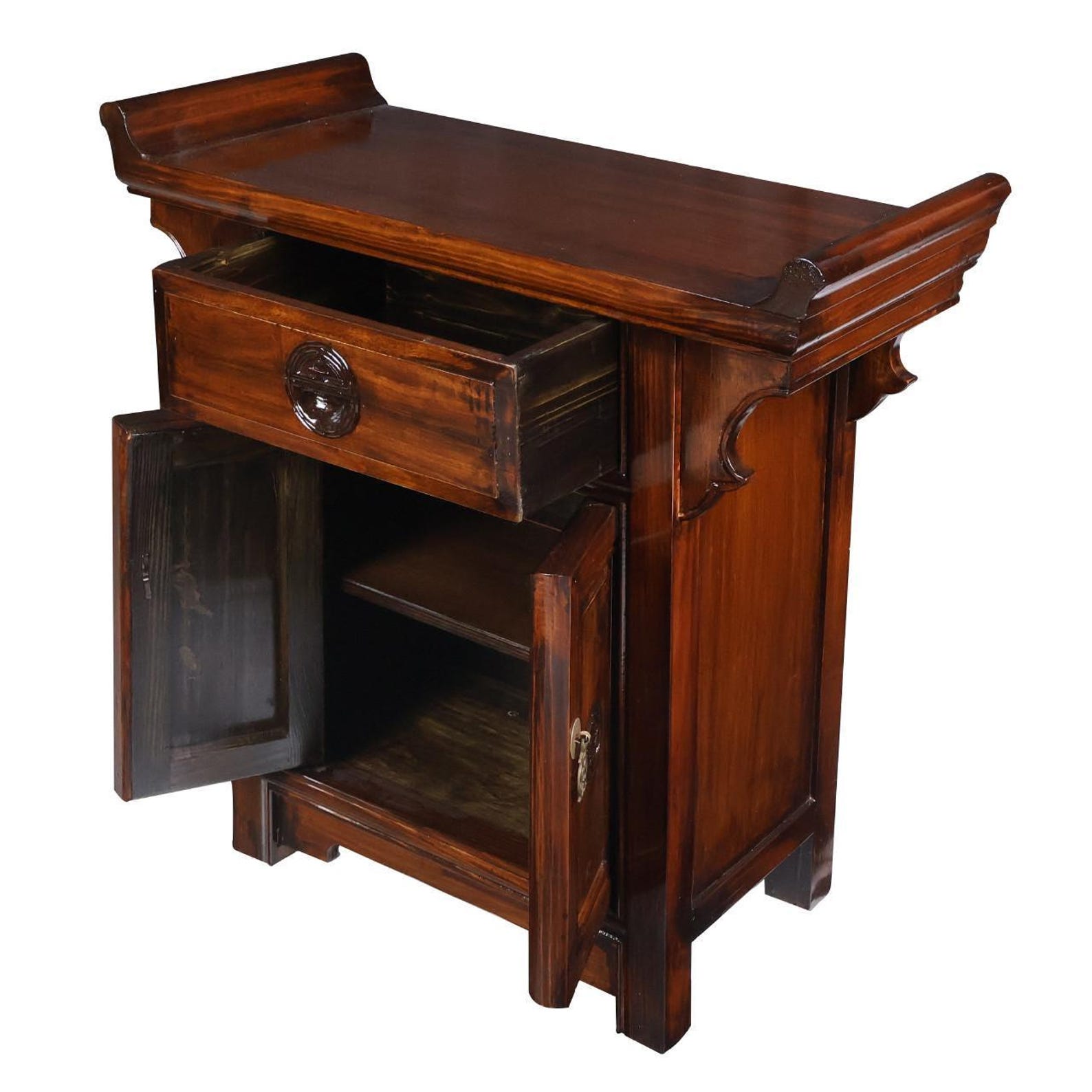 Oriental Wing Top Cabinet With Long Life Carving - Etsy
