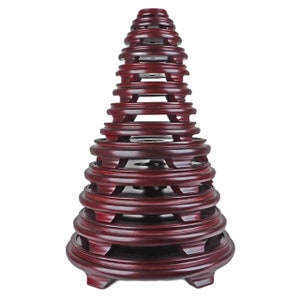 Dark Red Mahogany Porcelain Vase Stand - Etsy