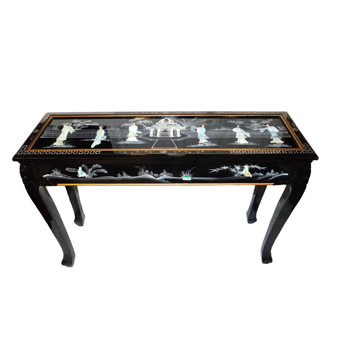 Oriental Sofa Table With Dragon Ball and Claw Design - Etsy