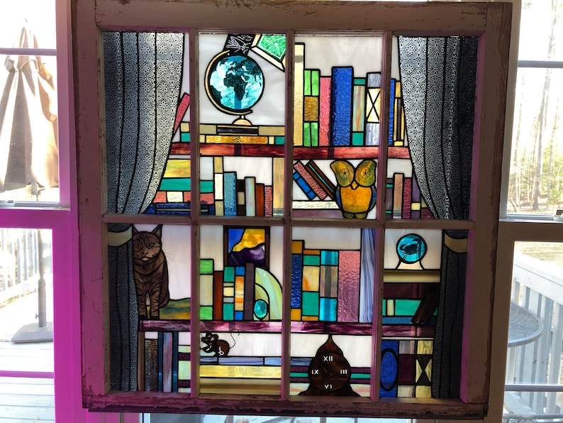 Library Cat Through a Window - Etsy