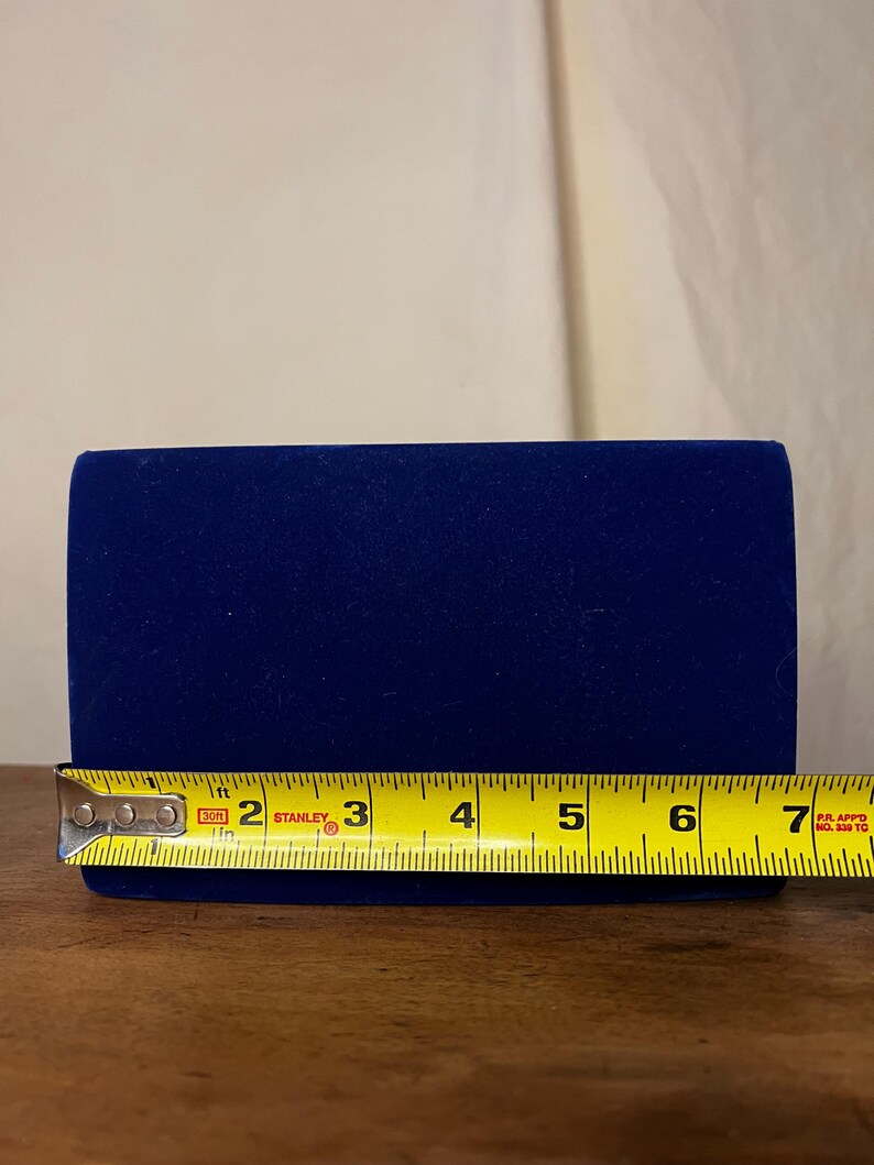 Vintage Royal Blue Velvet Jewelry Box | Travel-friendly Trinket ...