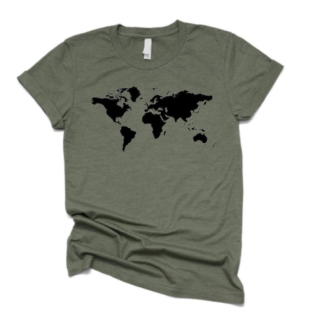 World Map Shirt, Adventure Tshirt, Travel Shirts,citizen T-shirt ...