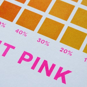 A3 Pink & Yellow Risograph Colour Chart - Large Riso Print / Wall Art ...
