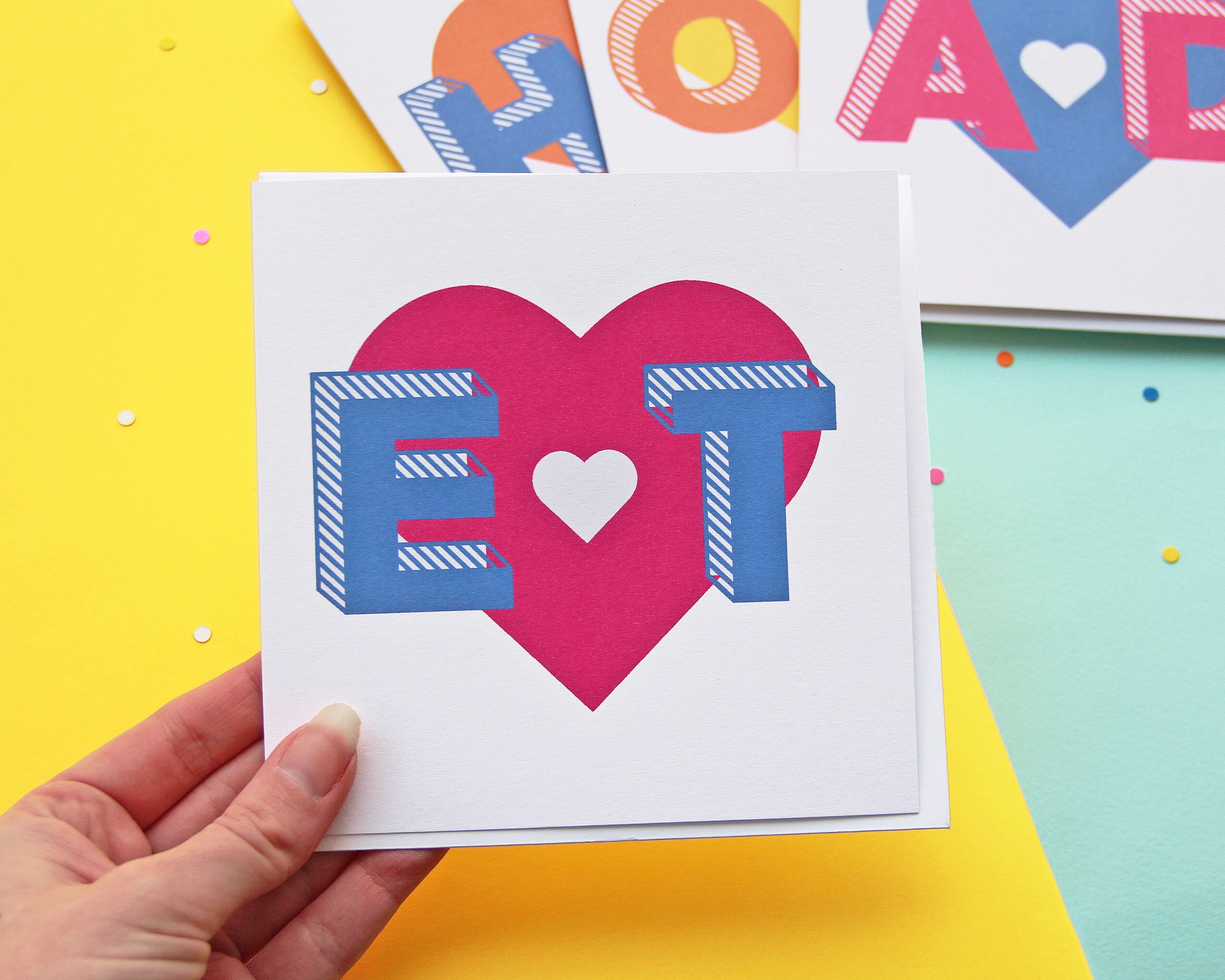 Tarjeta de iniciales personalizada Tarjeta de felicitación | Etsy