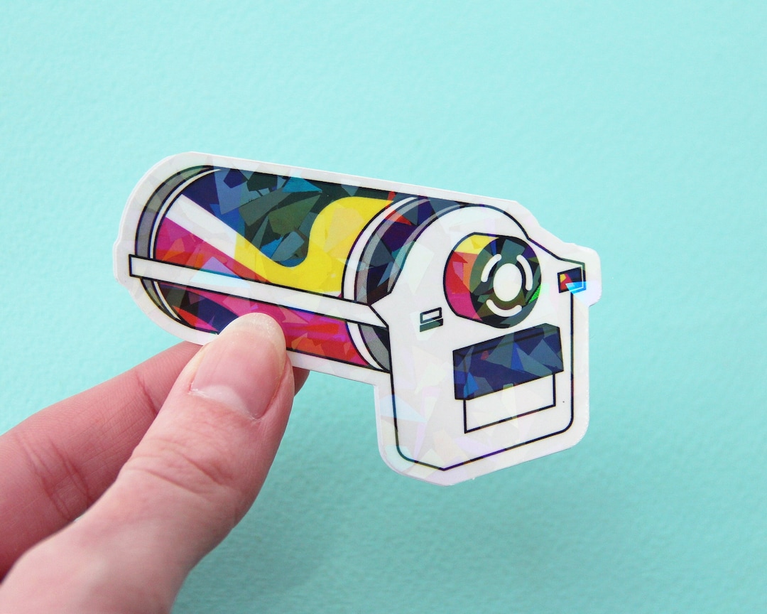 Holographic Risograph Drum Sticker - Shiny Vinyl Sticker - Etsy