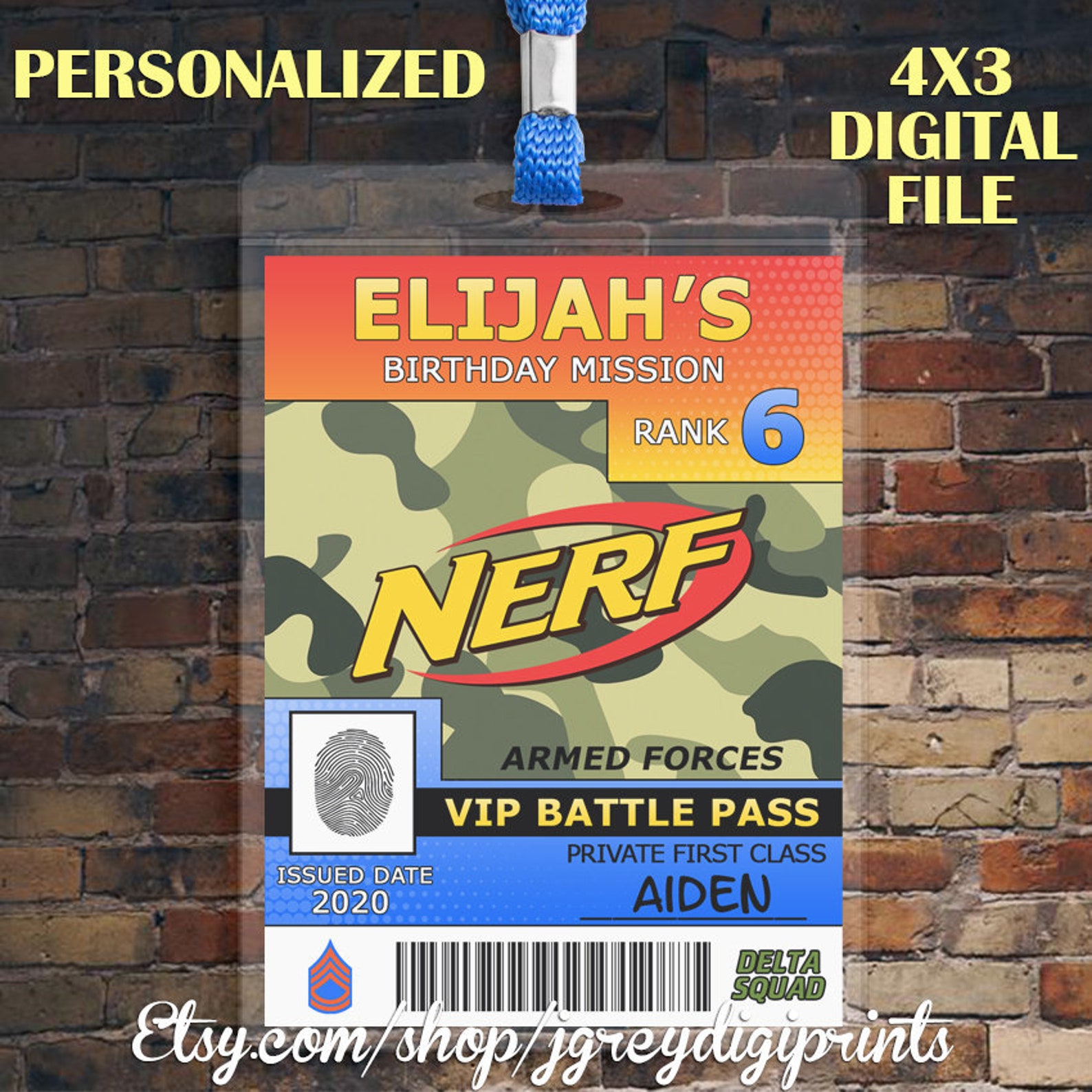 Printable Dart VIP Battle Pass, Nerf VIP Battle Pass, Dart Name Tags ...