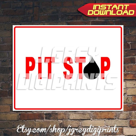 Printable Pit Stop Sign Monster Truck Birthday Cars | Etsy
