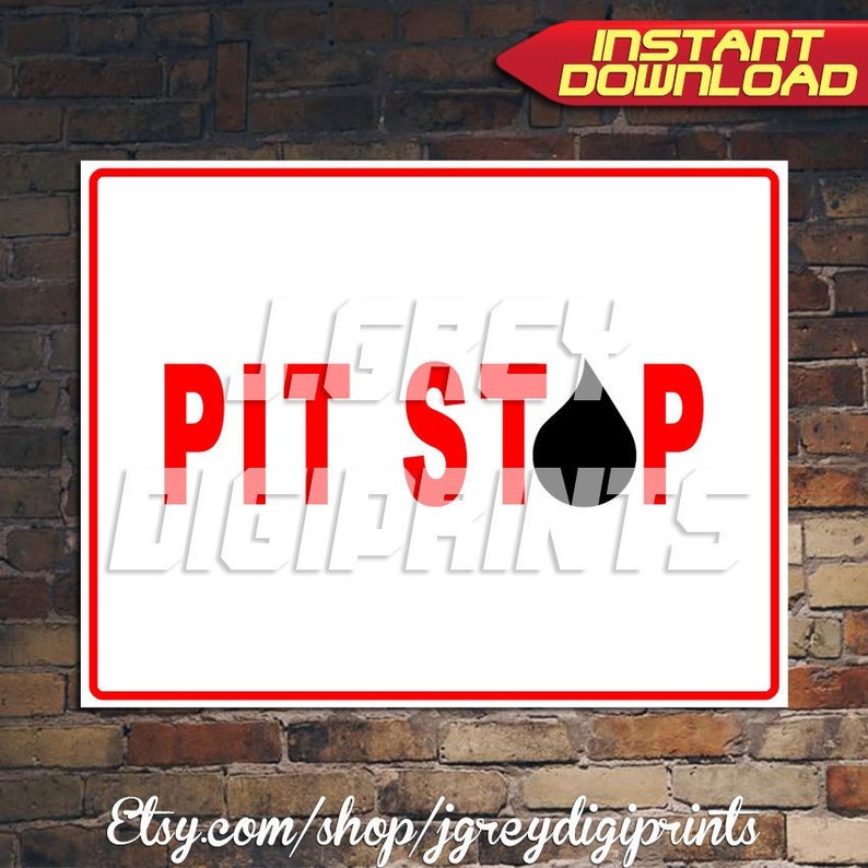Printable Pit Stop Sign Monster Truck Birthday, Cars Birthday, Monster ...