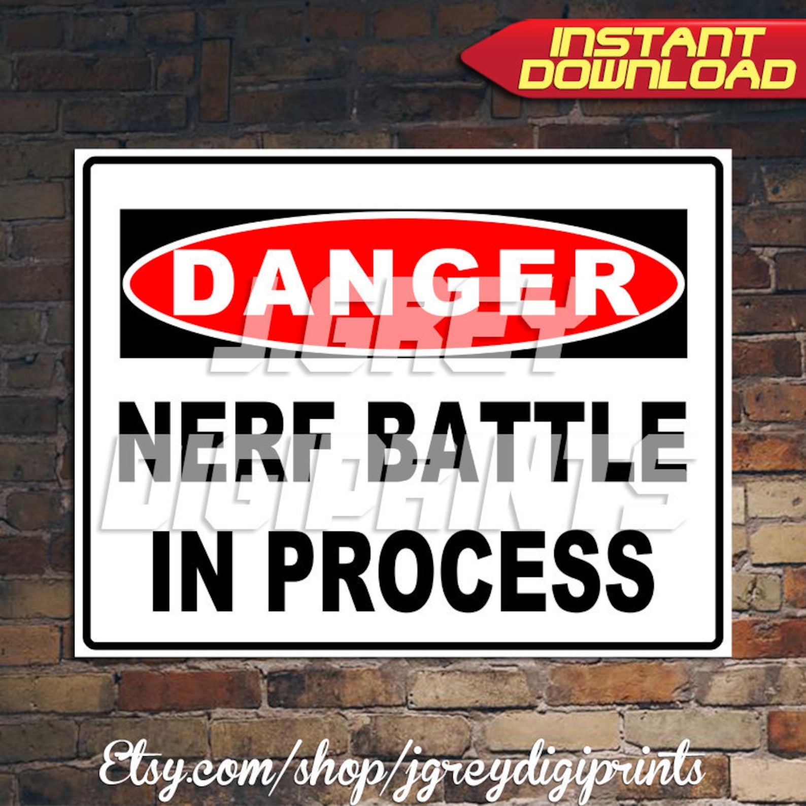Printable Nerf Battle Sign Nerf Decor Nerf Battle Signs Nerf Battle ...