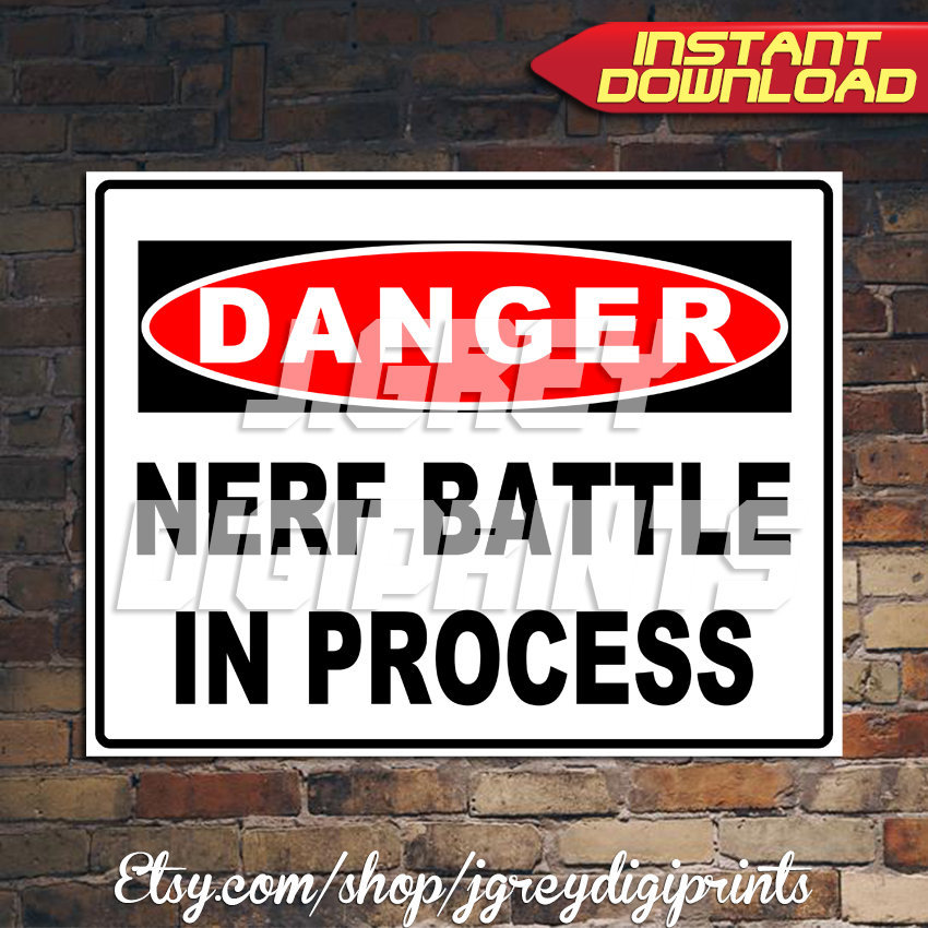 Printable Nerf Battle Sign Nerf Decor Nerf Battle Signs Nerf Battle ...