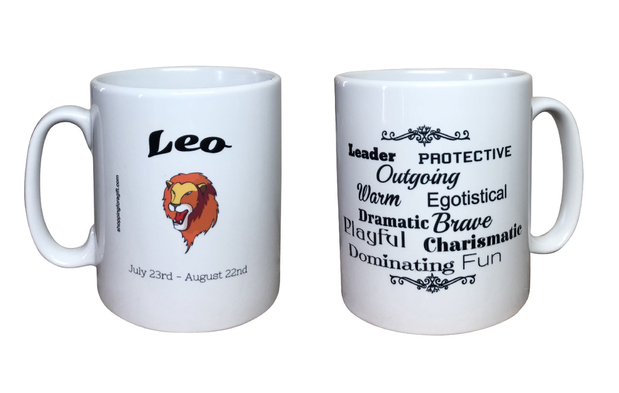Star Sign Mug - Leo. Zodiac Mug With Positive and Negative Traits of ...