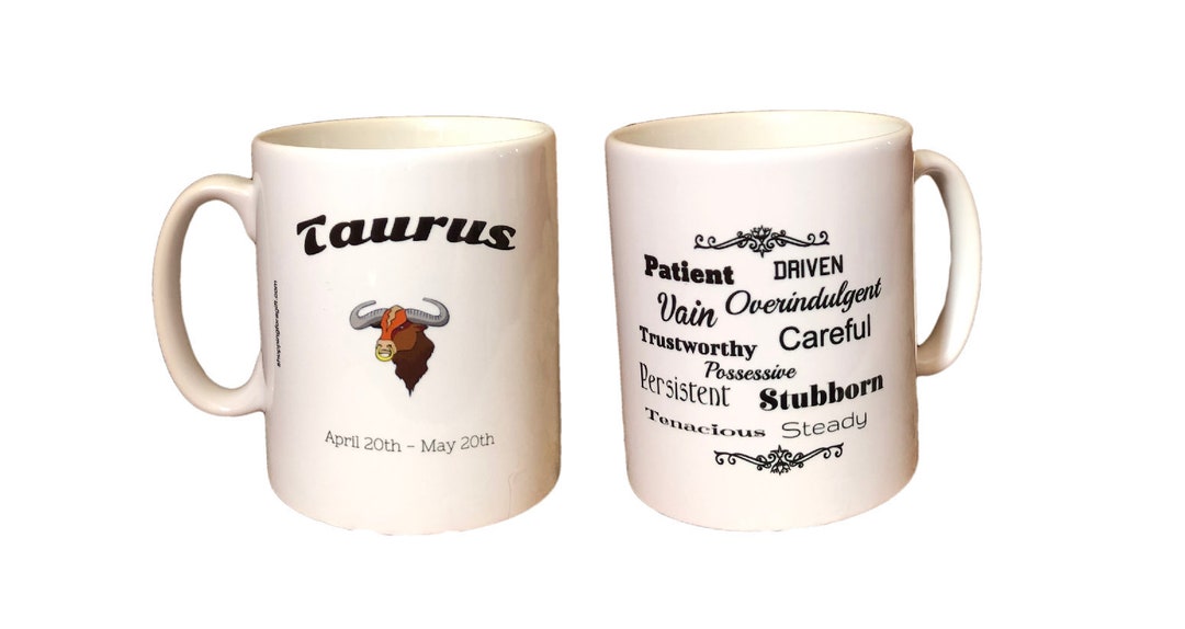 Star Sign Mug Taurus. Zodiac Mug With a Description of the Sign. Gifts ...