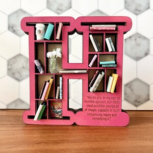 Miniature Bookshelf and Books, Letter Bookish Gifts for Book Lover ...