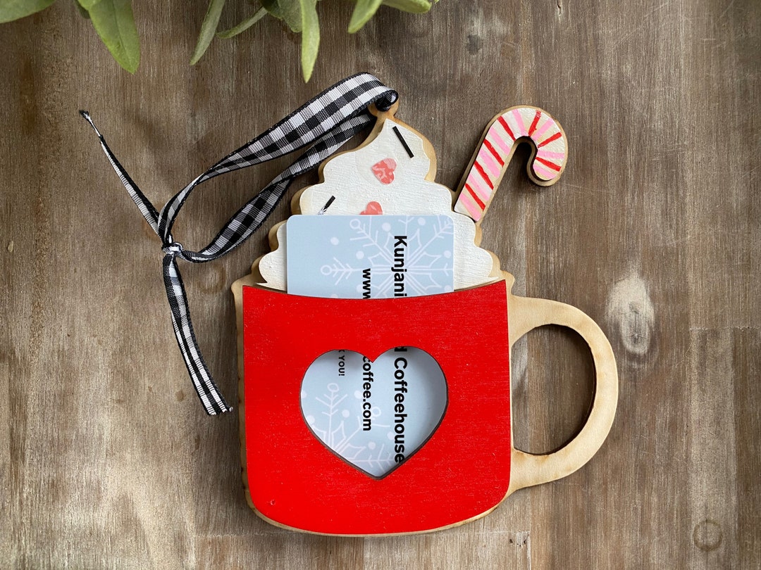 Heart Gift Card Ornament Holder Gift for Her, Coffee Cup Teacher ...