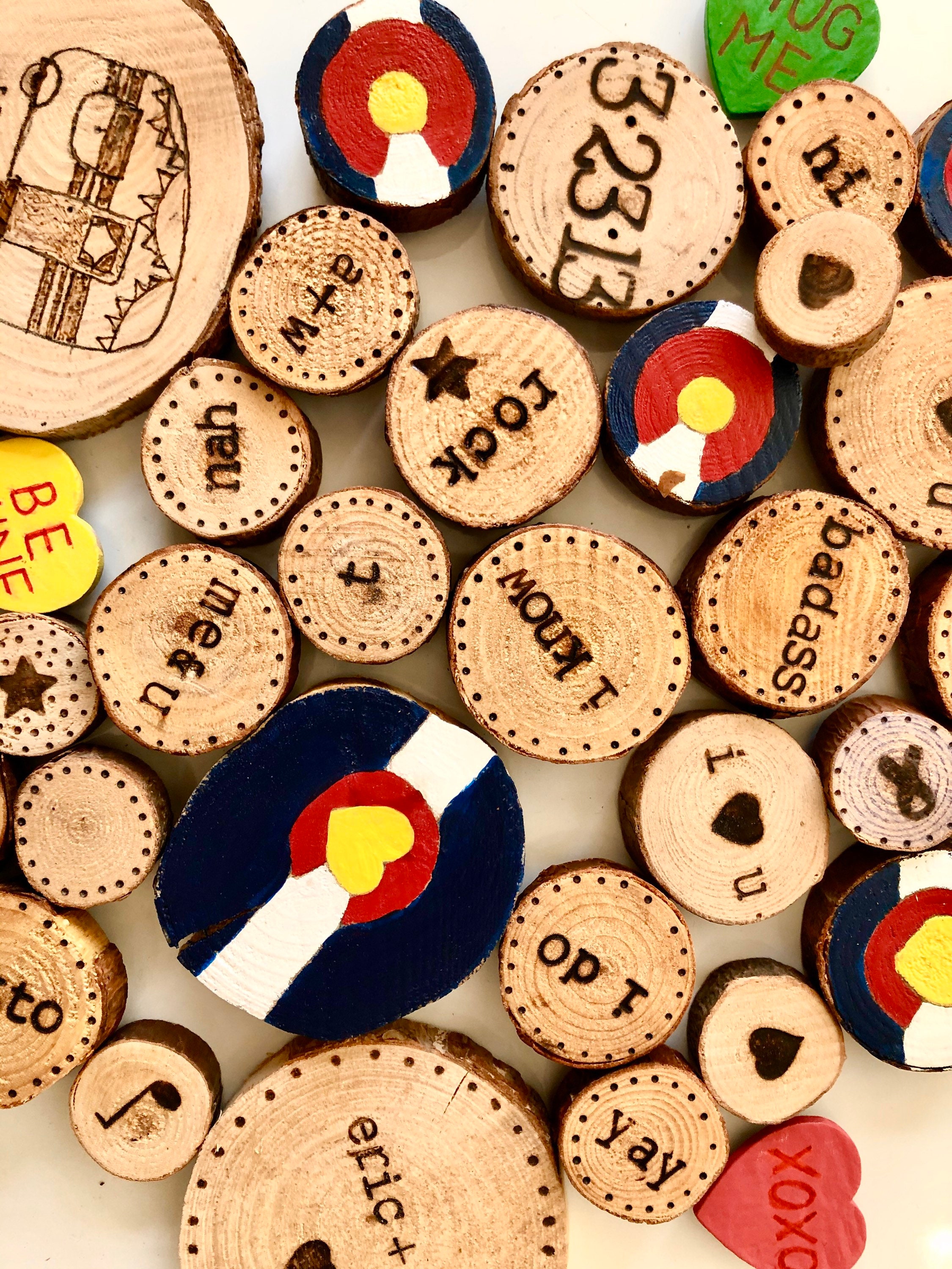 Colorado Keychain Flag Wood Slice Keychain Denver Girls Trip - Etsy