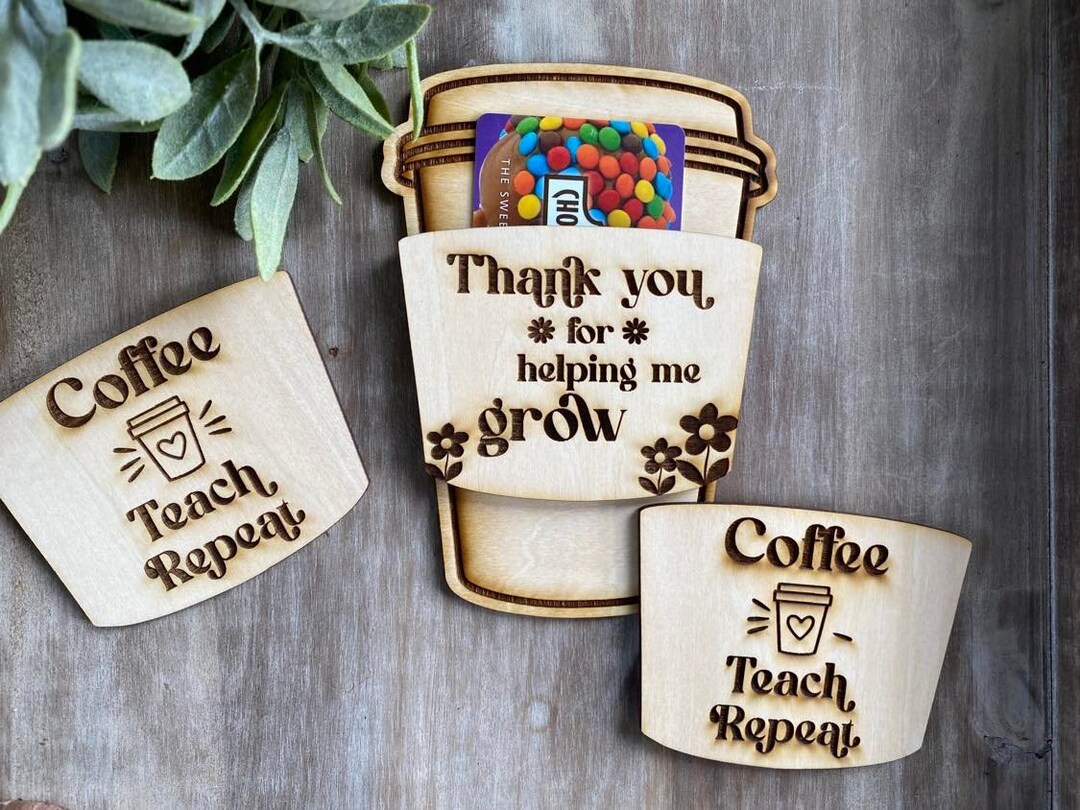 Gift Card Holder Teacher, Coffee Cup Teacher Appreciation Gift Card ...