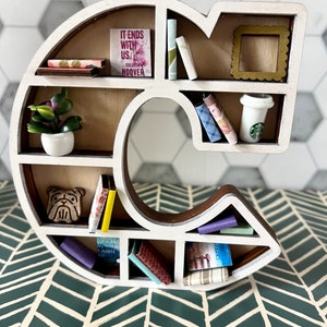 Miniature Bookshelf and Books, Letter Bookish Gifts for Book Lover ...