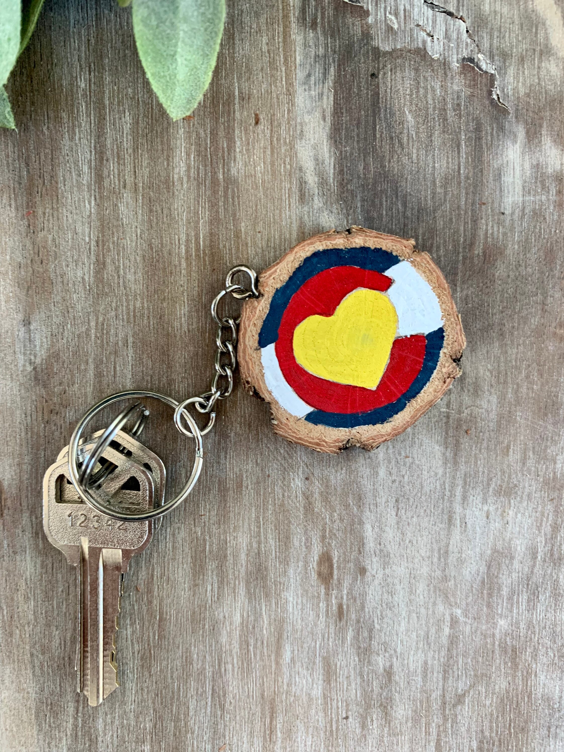 Colorado Keychain Flag Wood Slice Keychain Denver Girls Trip - Etsy