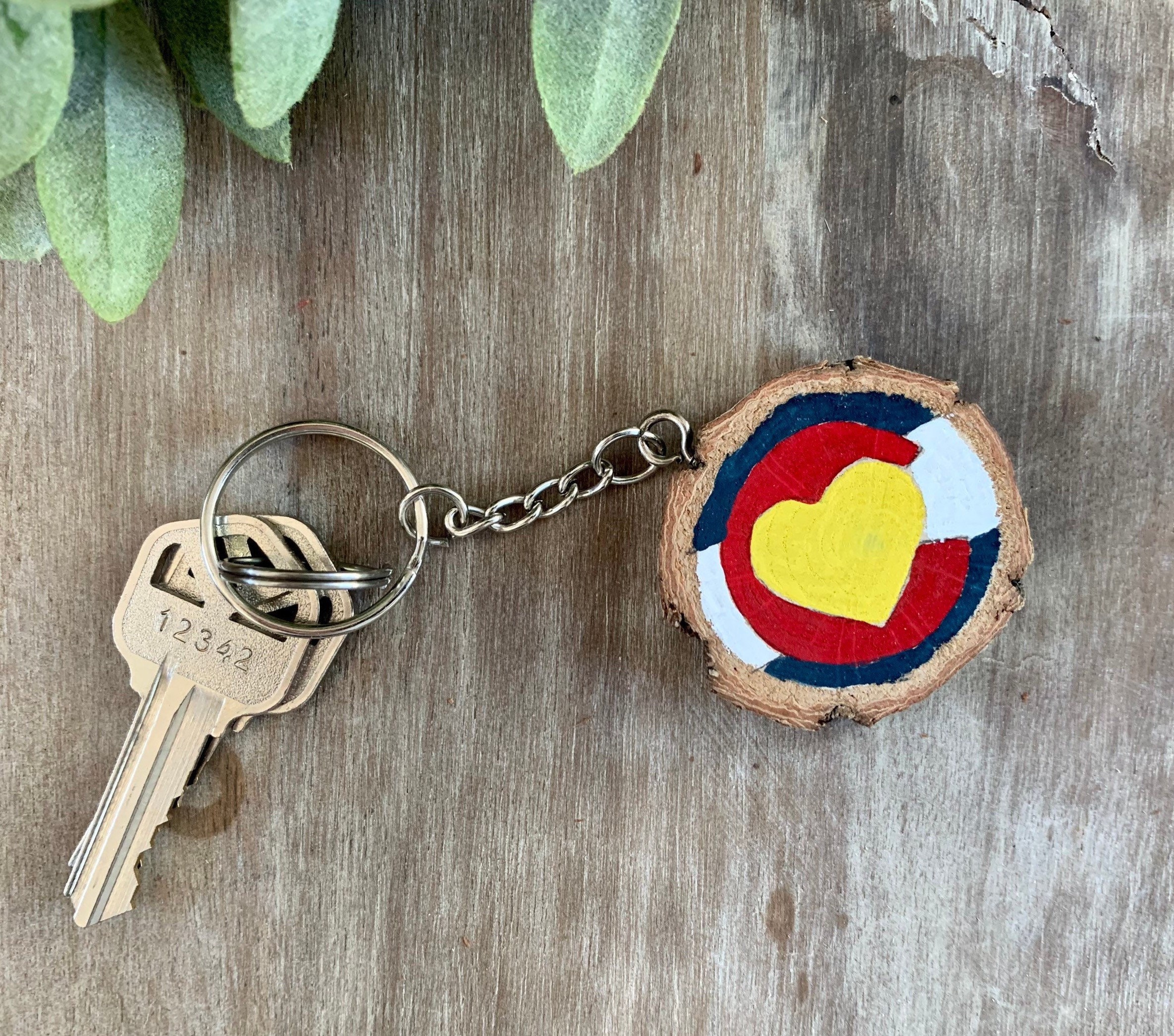 Colorado Keychain Flag Wood Slice Keychain Denver Girls Trip - Etsy
