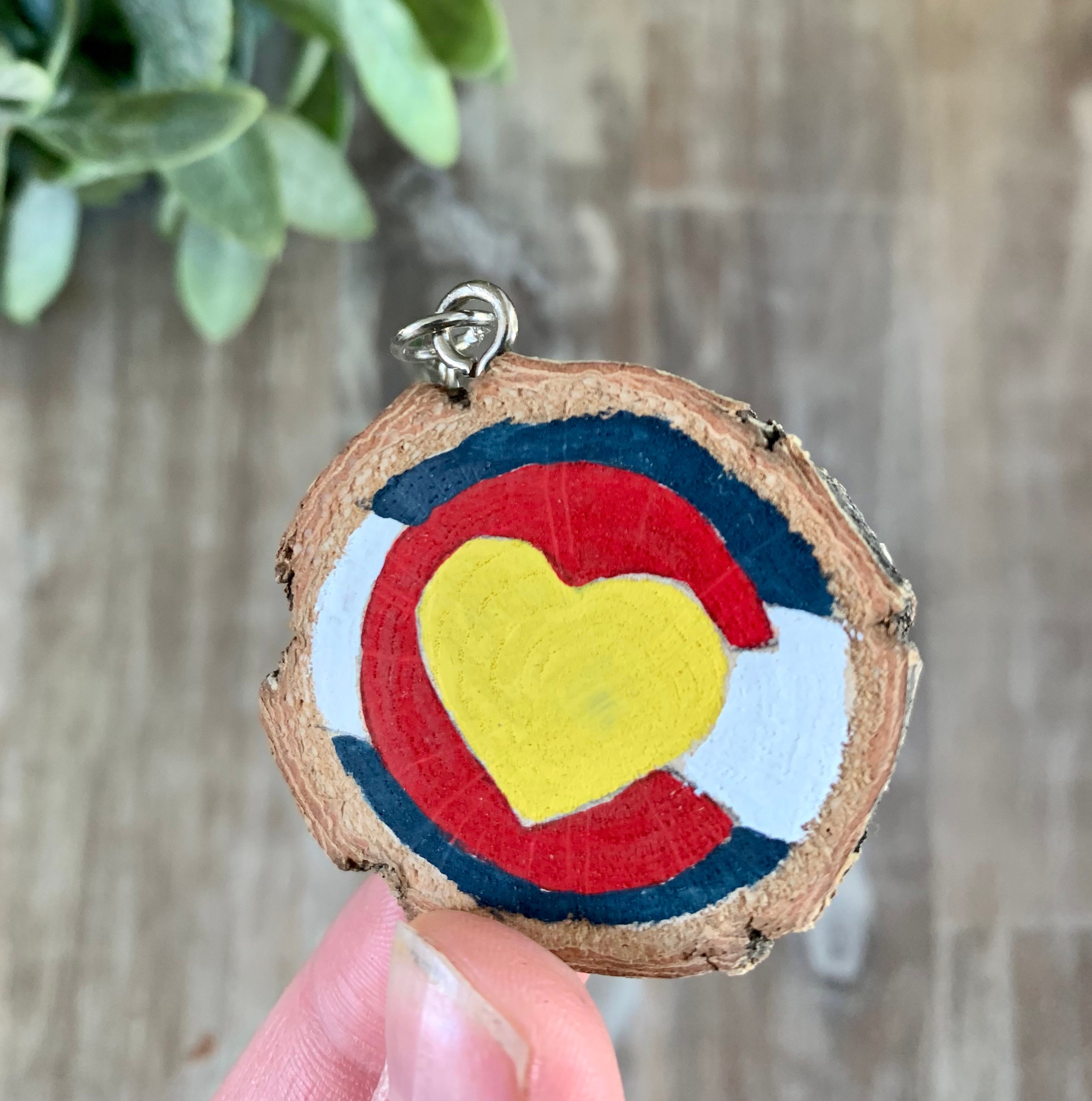 Colorado Keychain Flag Wood Slice Keychain Denver Girls Trip - Etsy