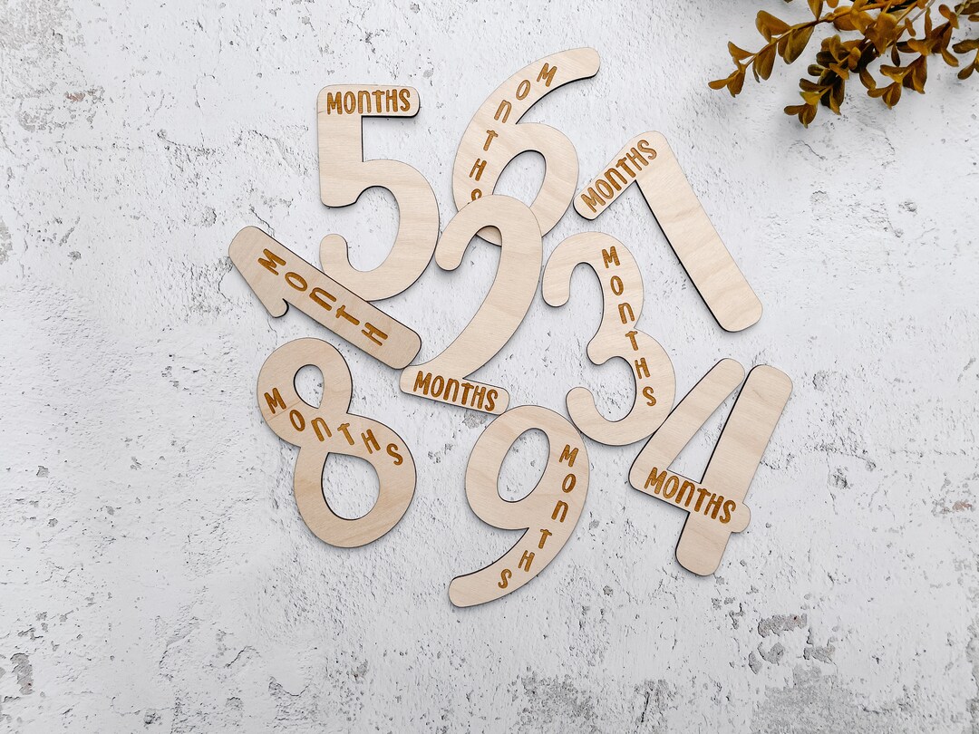 Baby Milestone Cards Wooden Milestone Discs Milestone Numbers Monthly ...