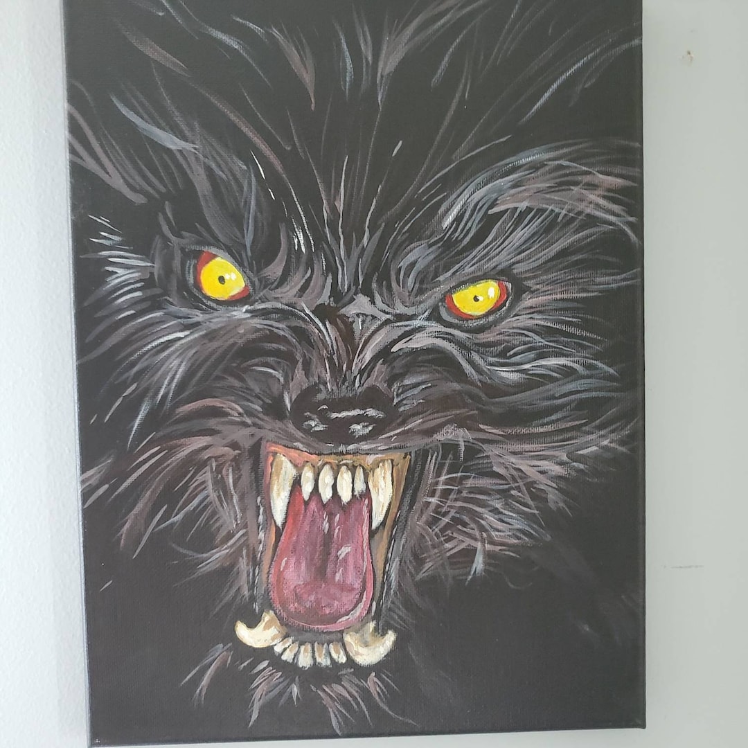 Howl 9 X 12 Acrylic Painting (werewolf) - Etsy