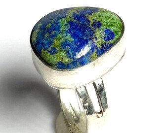 Silver Azurite Ring - Etsy
