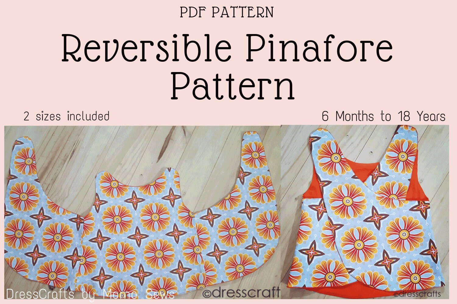 Reversible Pinafore Pattern 8 18 Months by Dresscrafts Sewing Pattern ...