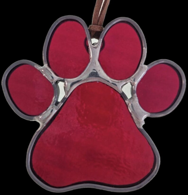 Stained Glass Paw Print Suncatcher - Made to Order / Benefits Lucky Pup ...