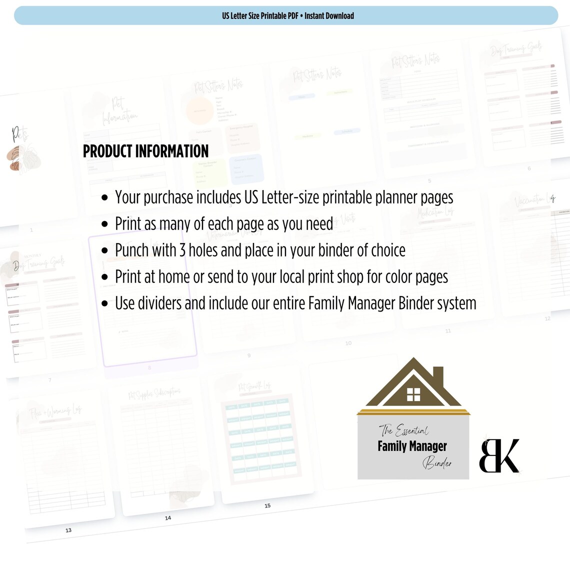 Family Manager Binder Printable, Home Maintenance Checklist, Printable ...