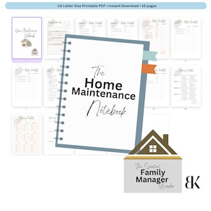 Family Manager Binder Printable, Home Maintenance Checklist, Printable ...