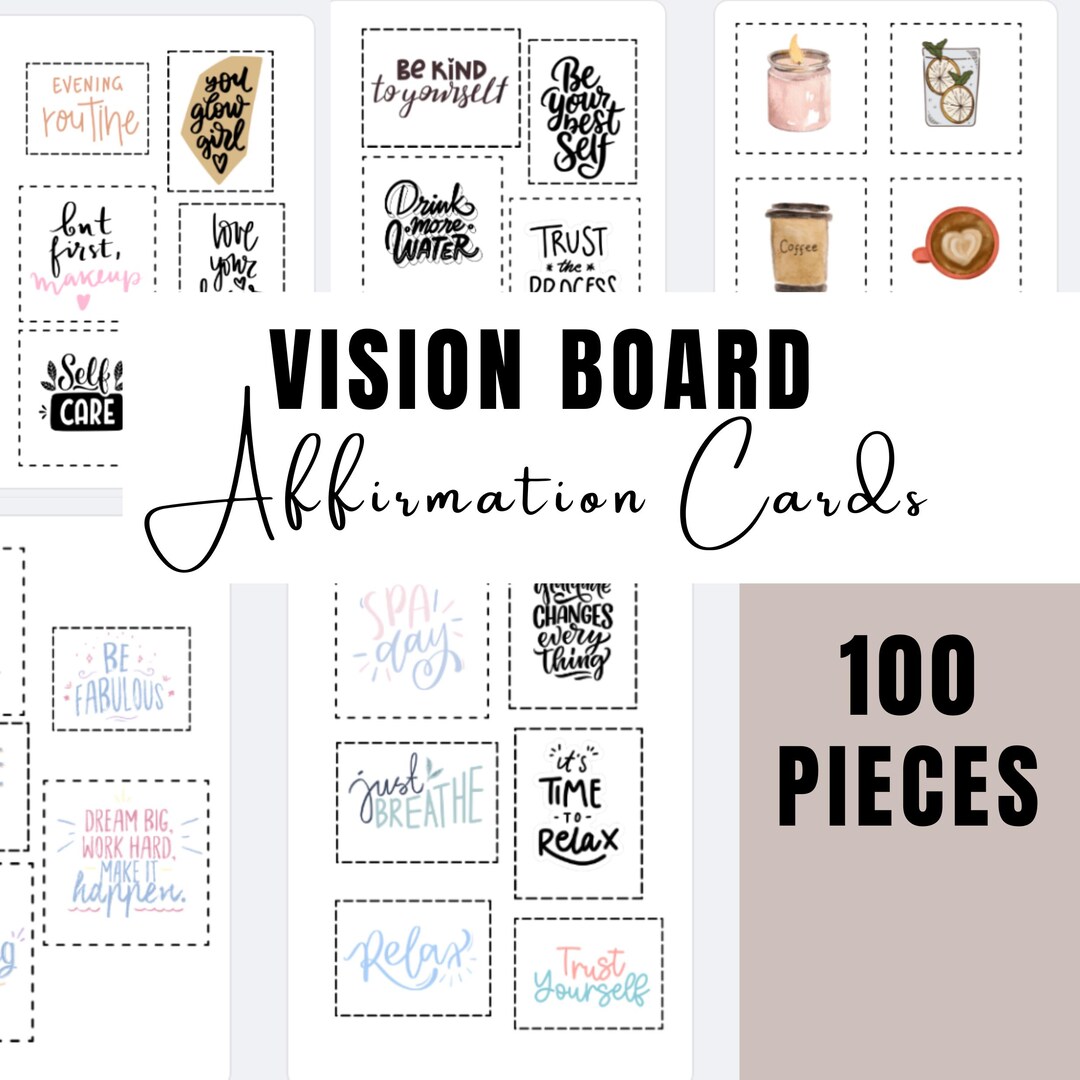 Vision Board Cards | Vision Board Printables | Mood Board | Affirmation ...