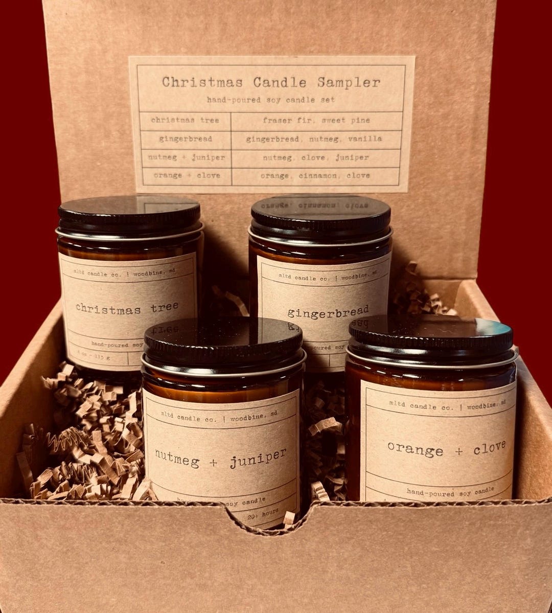 Christmas Candle Sampler | Set of 4 Mini Holiday Soy Candles - Etsy