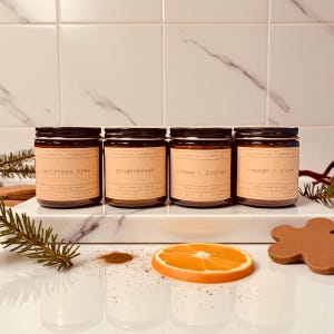 Christmas Candle Sampler | Set of 4 Mini Holiday Soy Candles - Etsy