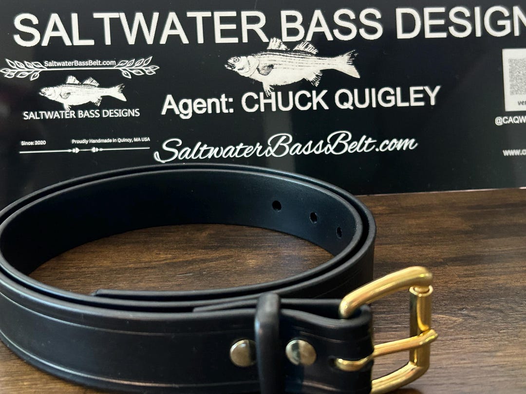 Saltwater Bass Mens Black Belt - Etsy