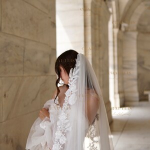 Cathedral Lace Edge Bridal Veil, Royal Wedding Veil, Bridal Veil With ...