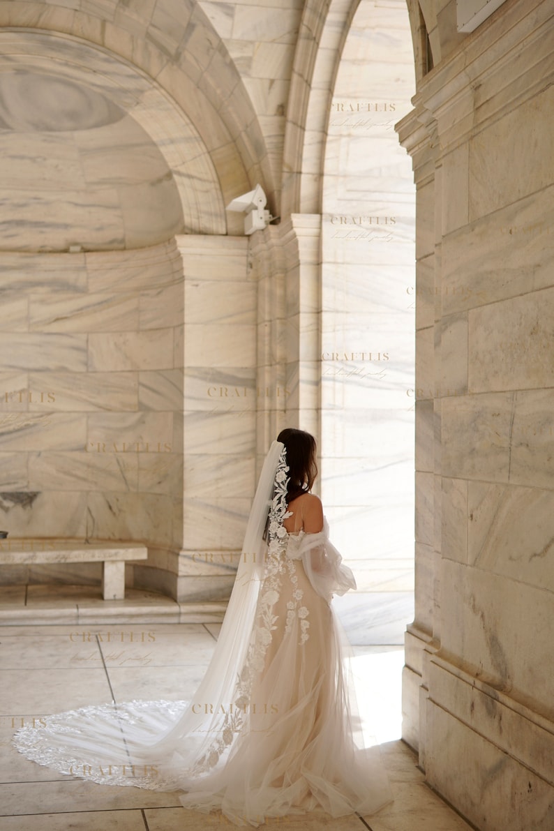 Cathedral Lace Edge Bridal Veil, Royal Wedding Veil, Bridal Veil With ...