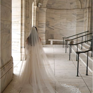 Floral Cathedral Wedding Lace Veil, Bridal Cathedral Wedding Veil, Long ...