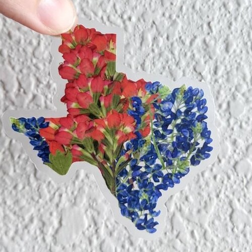 Texas Sticker Texas Wildflowers Texas Bluebonnets Vinyl - Etsy