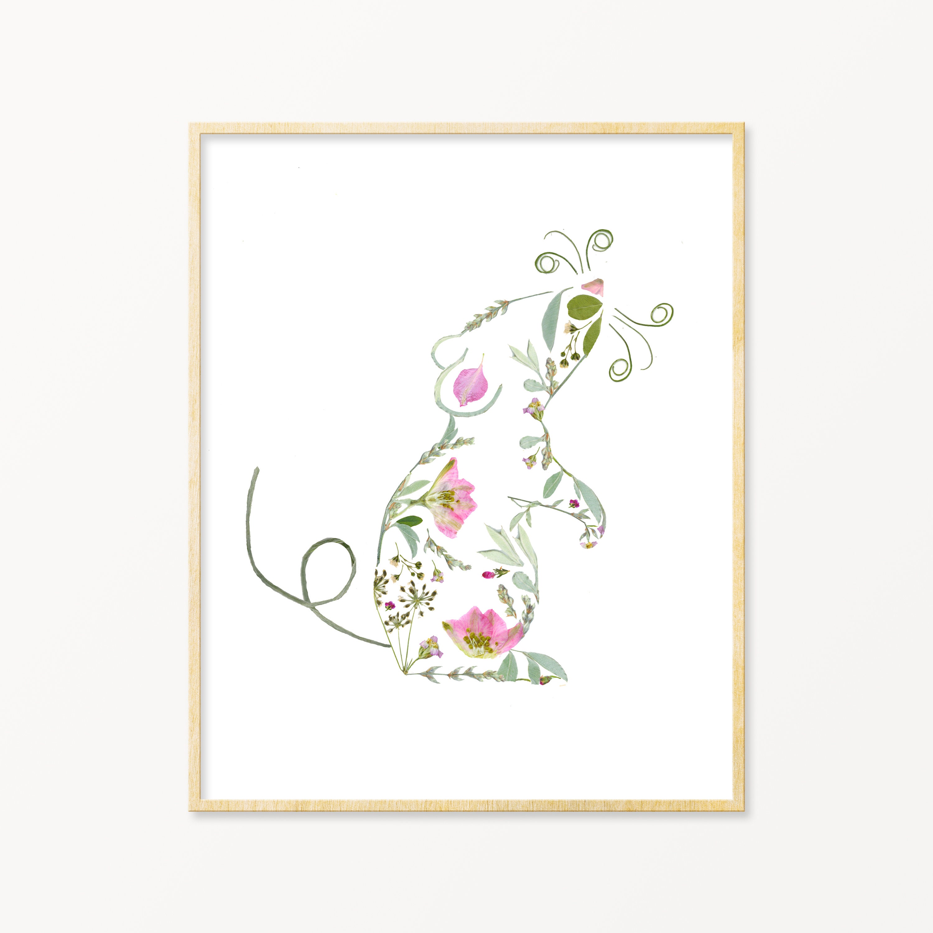 Mouse Art Mice Print Mouse Gift Pressed Flower Art - Etsy