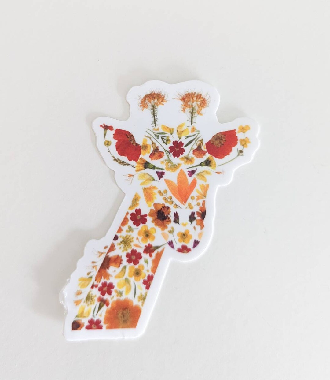 Giraffe Sticker, Giraffe Gift, Safari Animals Sticker, Pressed Flower ...