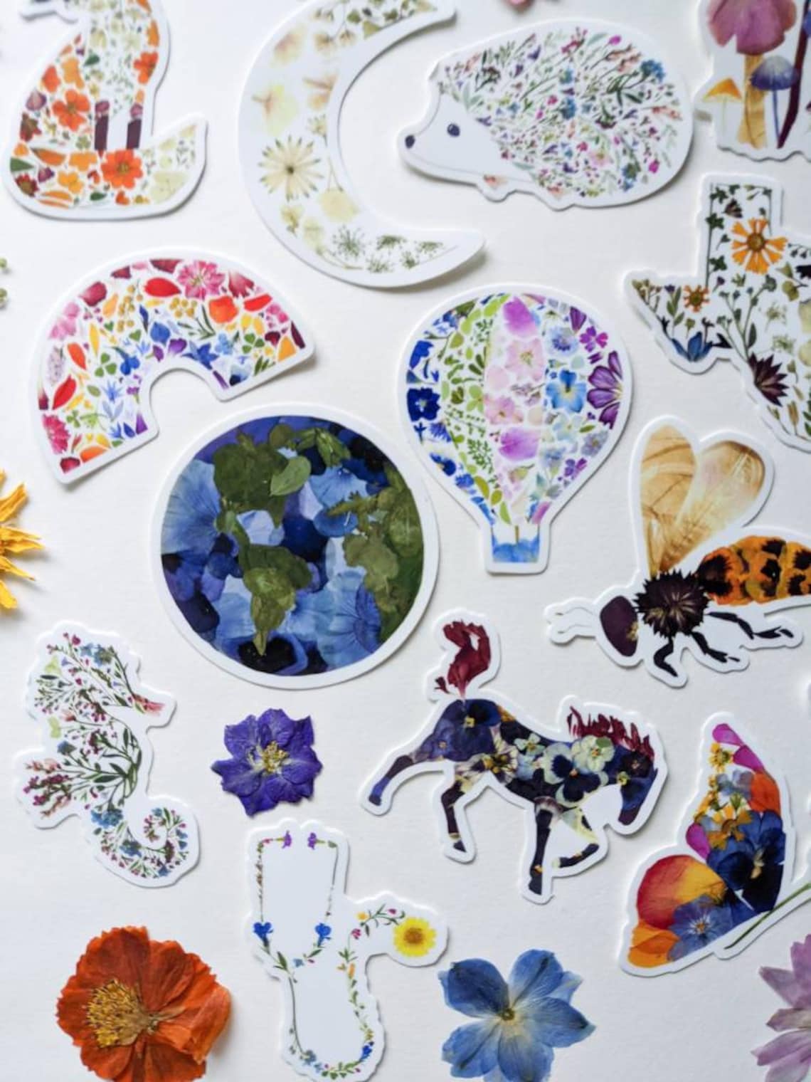 Pressed Flower Die Cut Vinyl Stickers Butterfly Sticker | Etsy