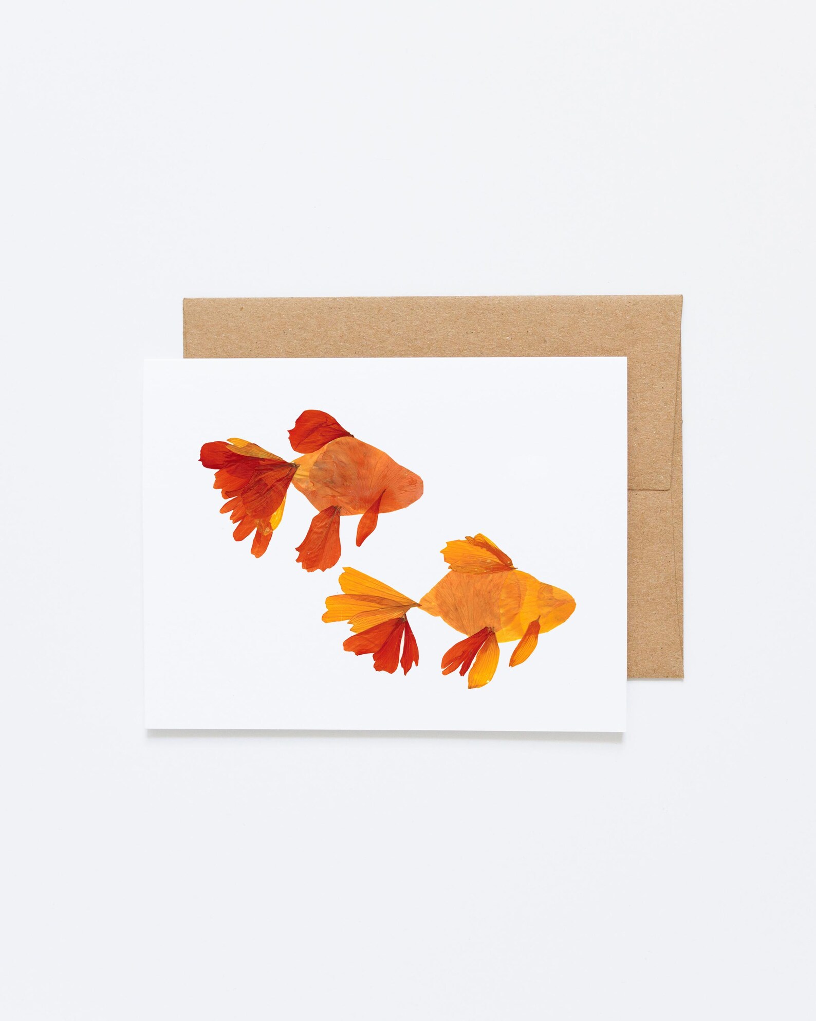 Fish Birthday Card, Goldfish, Fish in the Sea, Pressed Flower Art Print ...