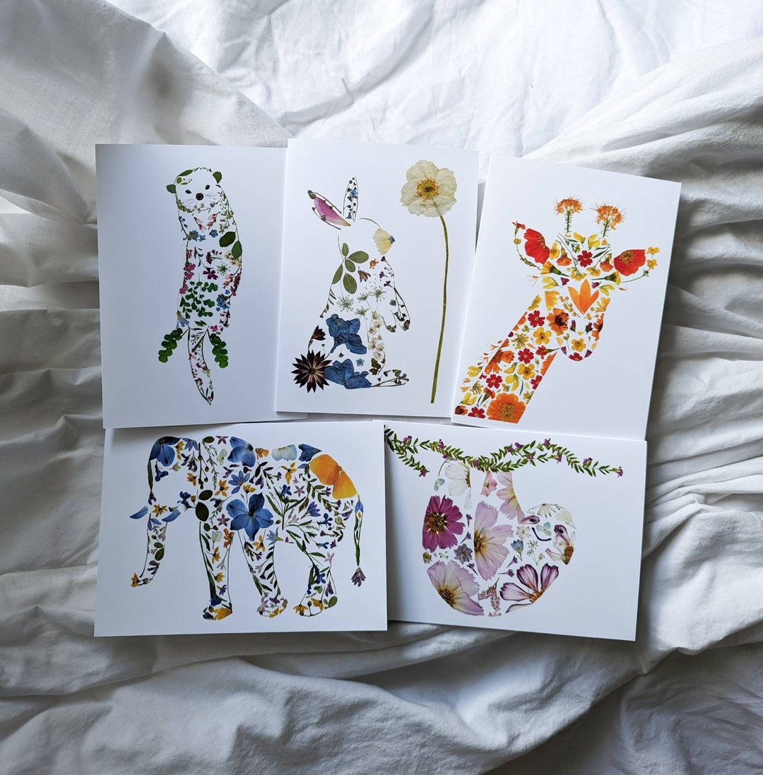Cute Animal Cards Blank Note Cards Elephant Card Giraffe - Etsy